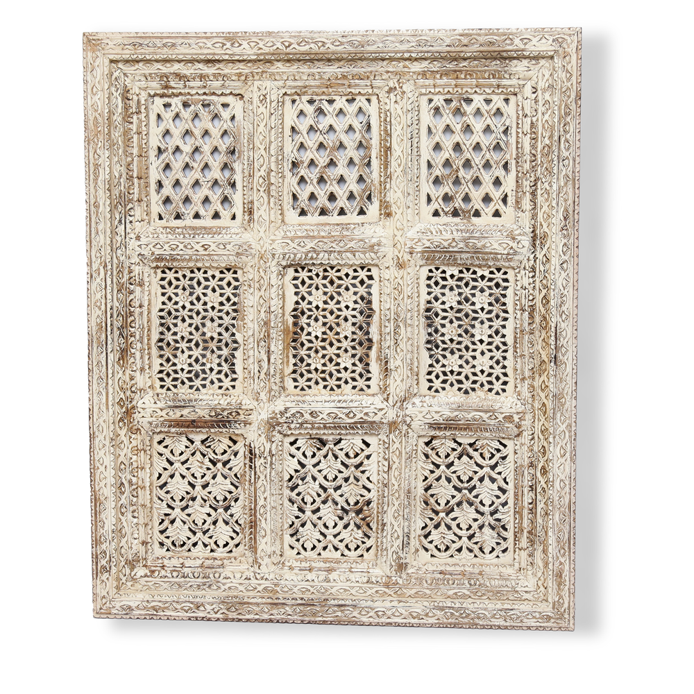 Wooden-carved square panel – Arvind Handicrafts