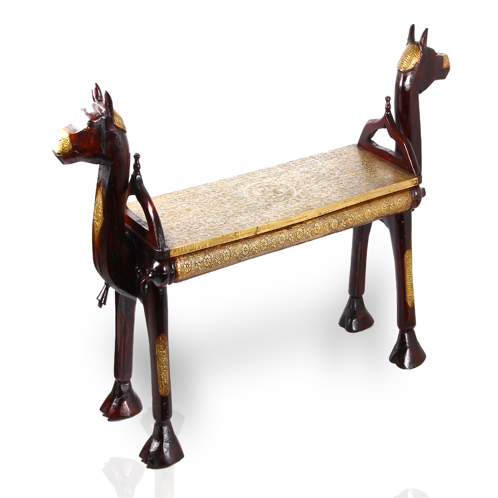 Wooden double-sided Goat Bench – Arvind Handicrafts